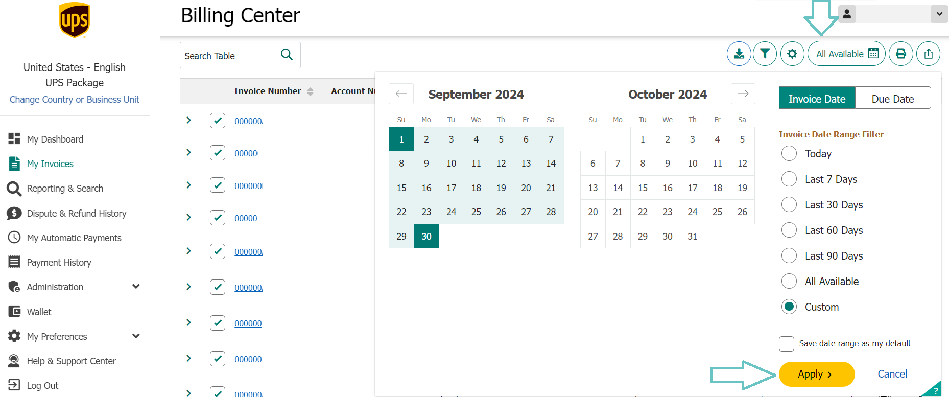 How to Download Data from UPS Billing Center