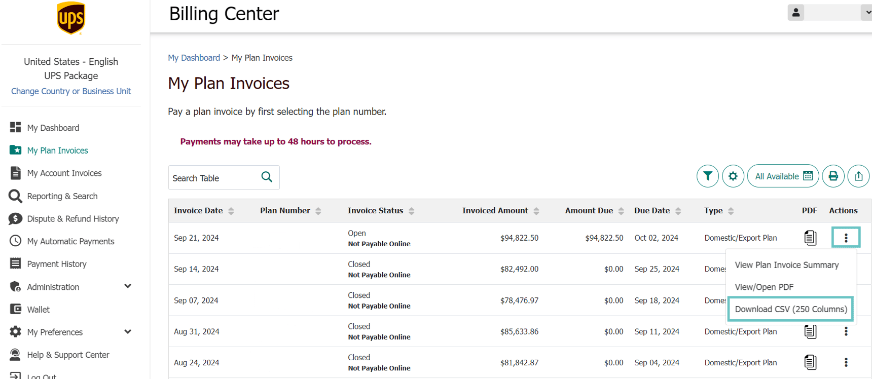 How to Download Data from UPS Billing Center