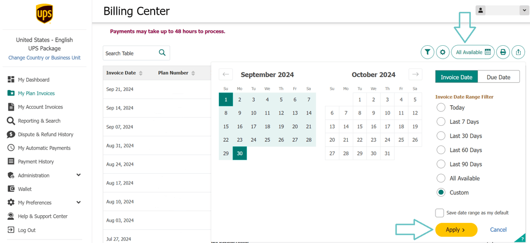 How to Download Data from UPS Billing Center