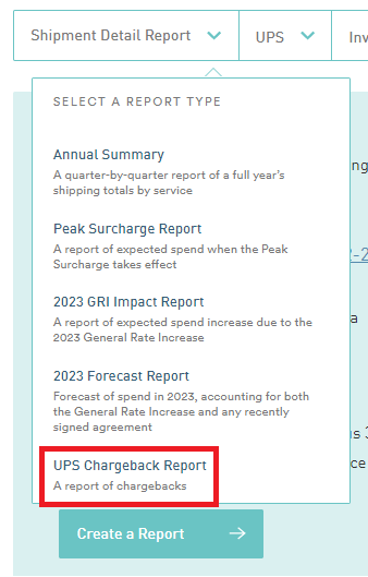 What is the UPS Chargeback Report?