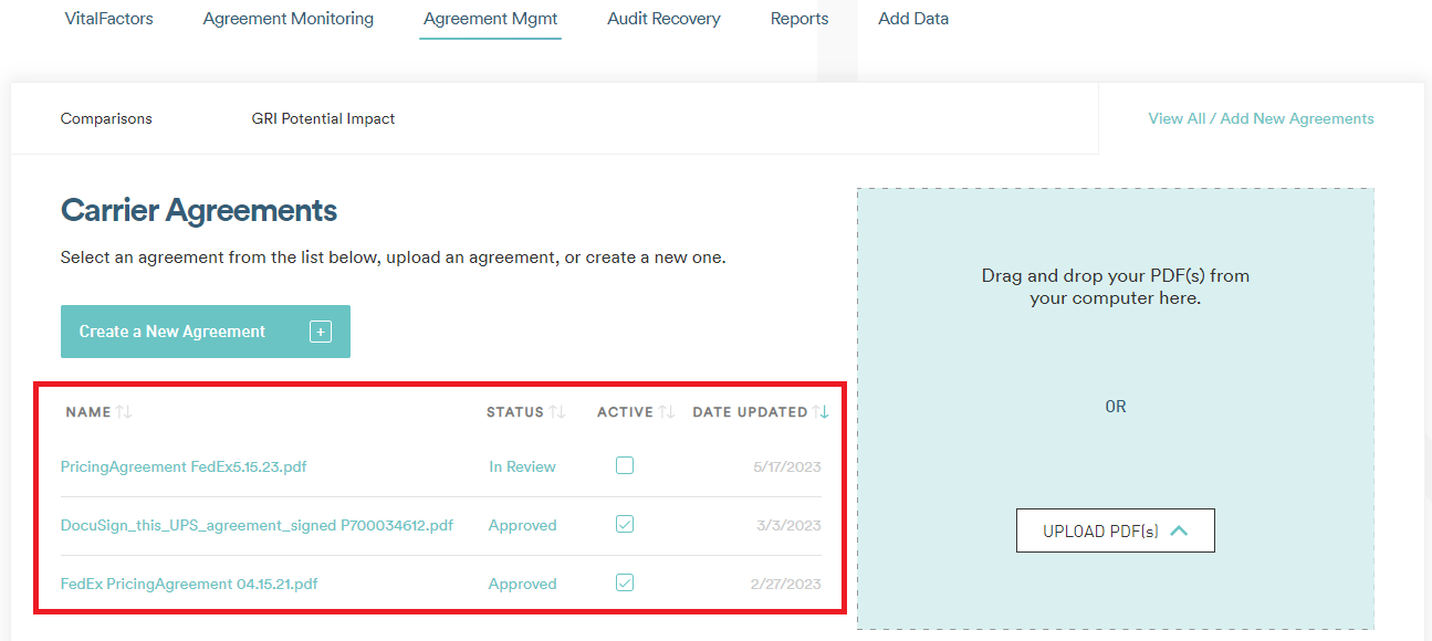 How to add carrier agreements to the platform