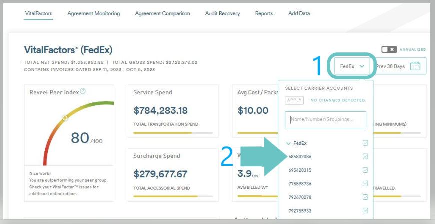 How to assign a nickname for the carrier account numbers?